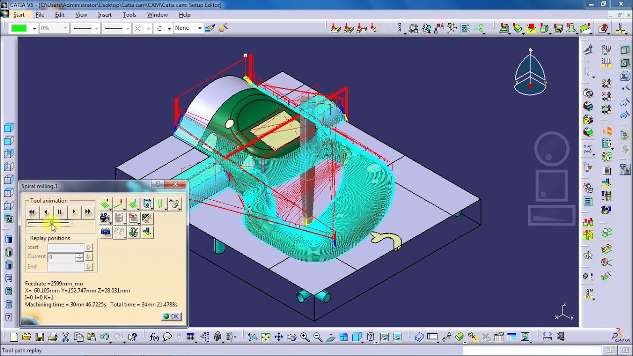 Catia cam_Lập trình Cam trên Catia_4.Machining/Slope Area - YouTube