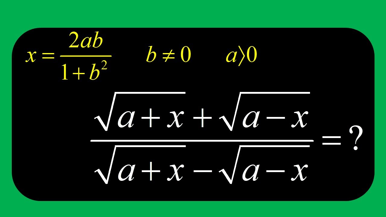Obtaining the value of a fraction by substitution - YouTube