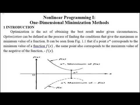 Ch2 a one Dimensional Minimization 1 - YouTube