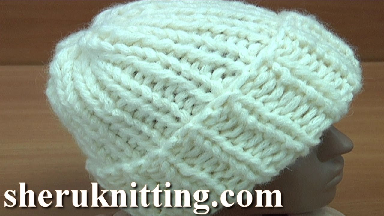 Knit Slouchy Hat Tutorial 254 - YouTube