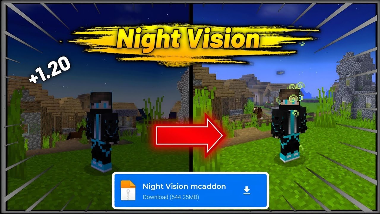 How to download night vision mod in minecraft pe 1.20 || #minecraft ...
