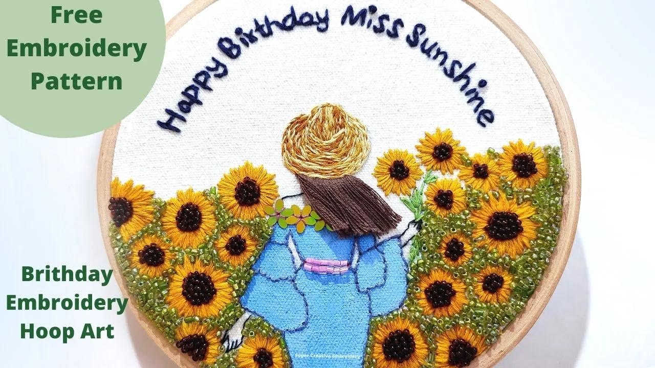 Perfect Birthday Girl Embroidery Hoop Art with Beads / Super Creative ...