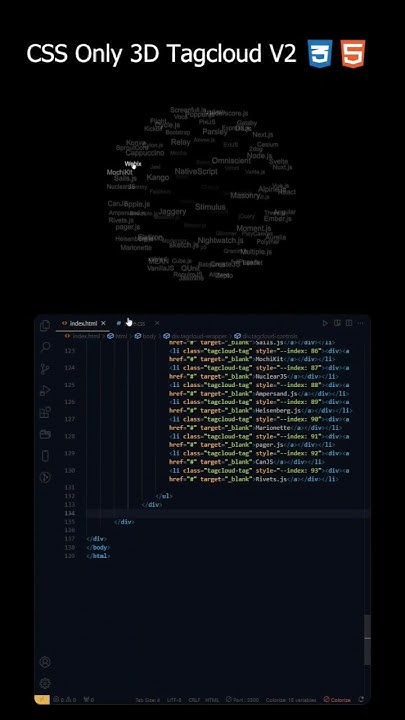 3D tagcloud (HTML, CSS only) #code #frontend #development #programming #webdevelopment #htmlcss ...