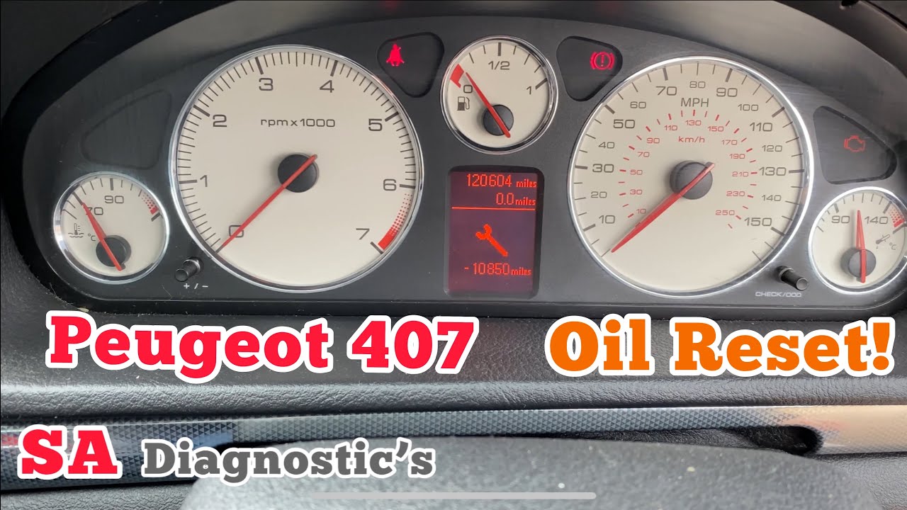 Peugeot 407 Oil Service Light Reset - YouTube