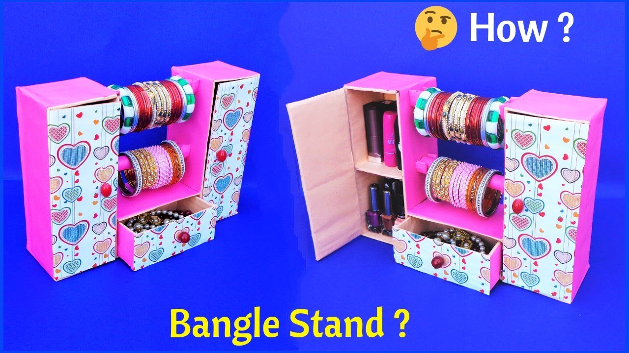 Bangle Stand making at home from Waste Cardboards | Best out of waste ...