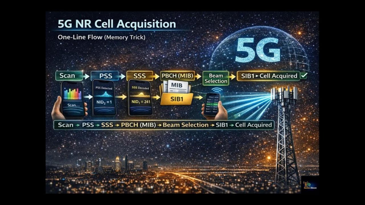 5G NR Power On | Cell Acquisition Procedure | #5g #wireless - YouTube