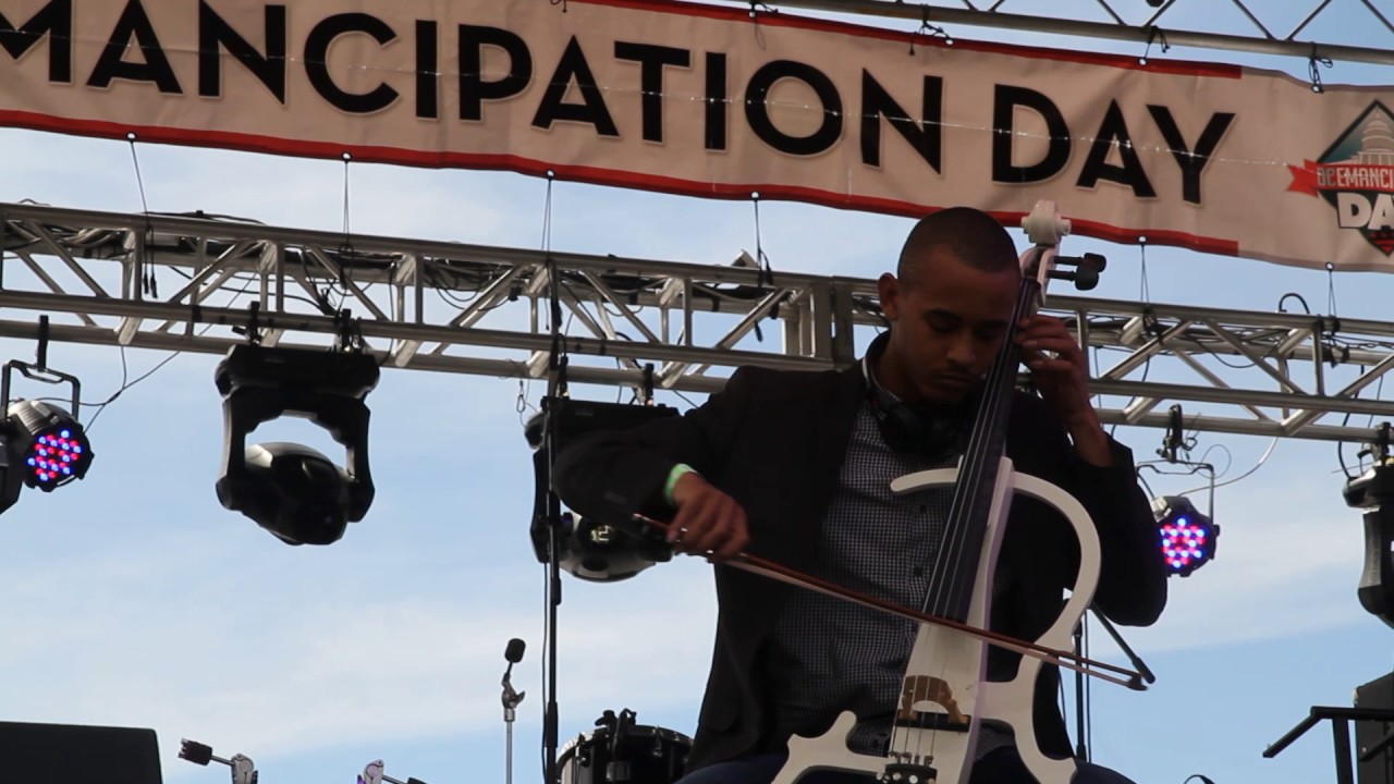 Cellist Benjamin Gates participates in the DC Emancipation Day ...