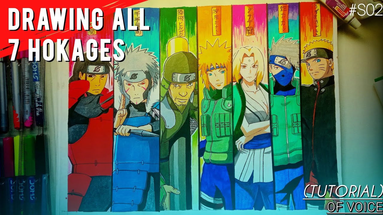 How to draw All Seven Hokages [Tutorial]🔥 @Shouvenath_Shaw_Arts - YouTube