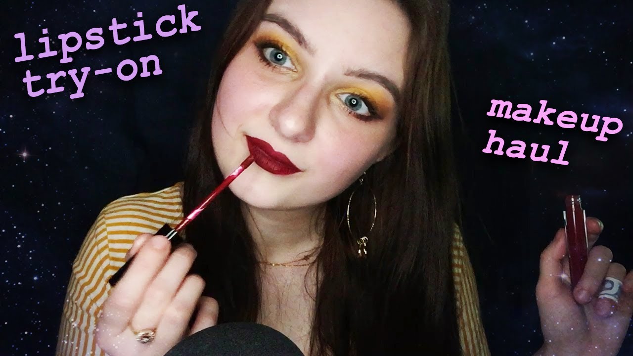 ASMR | Lipstick/Lip Gloss Application and Try-On (Subscription Box ...