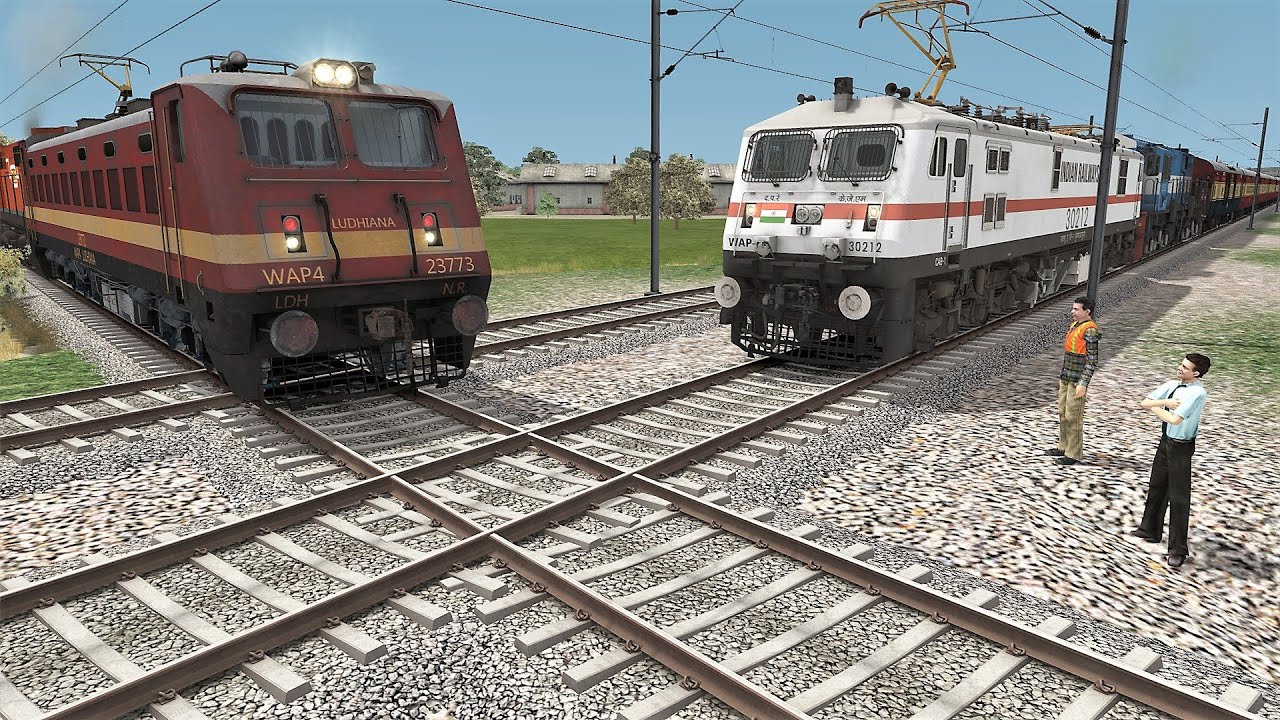 Two Trains on Diamond Crossing | two trains Cross each other | BeamNG ...
