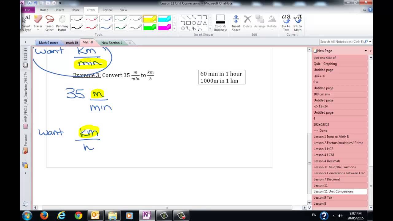 lesson 11 unit conversions - YouTube