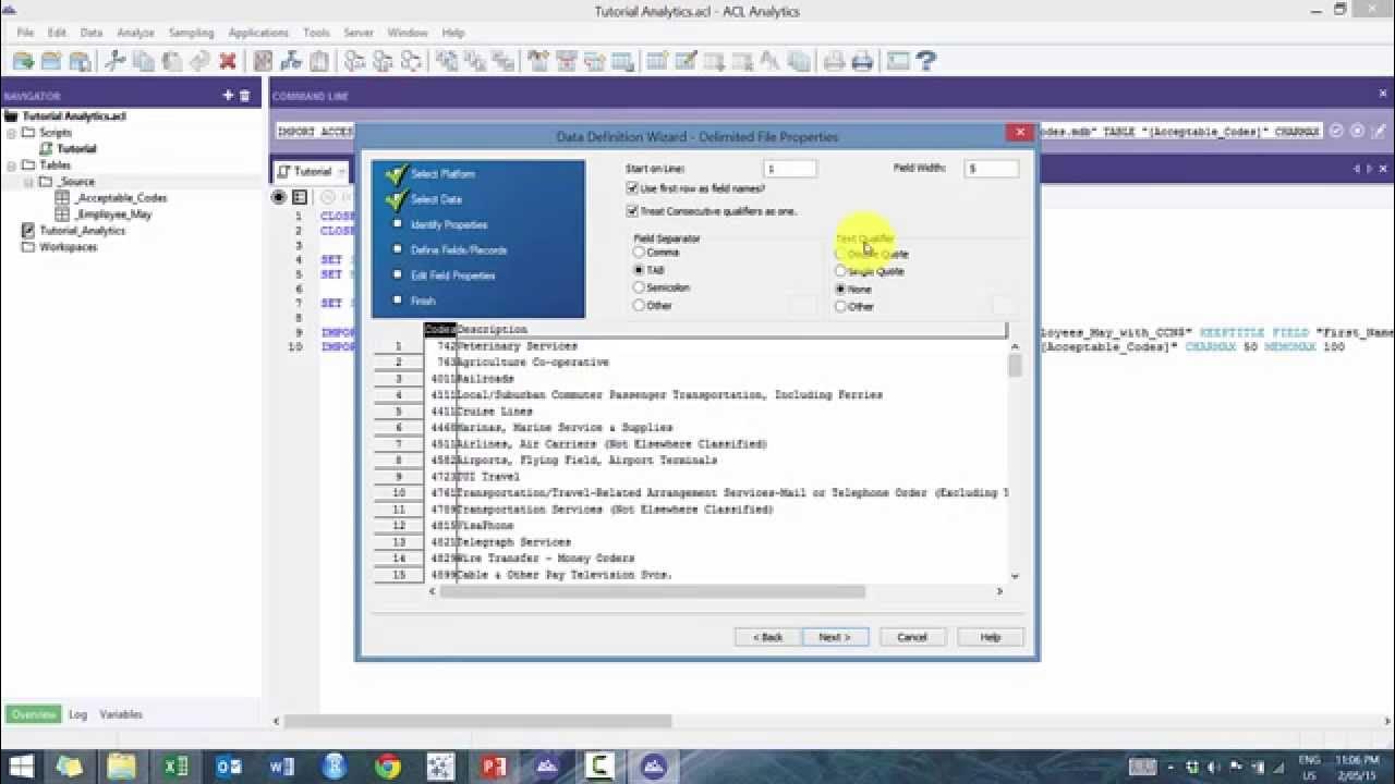 Introduction to ACL Analytics - Module 2 (Importing Data) - YouTube