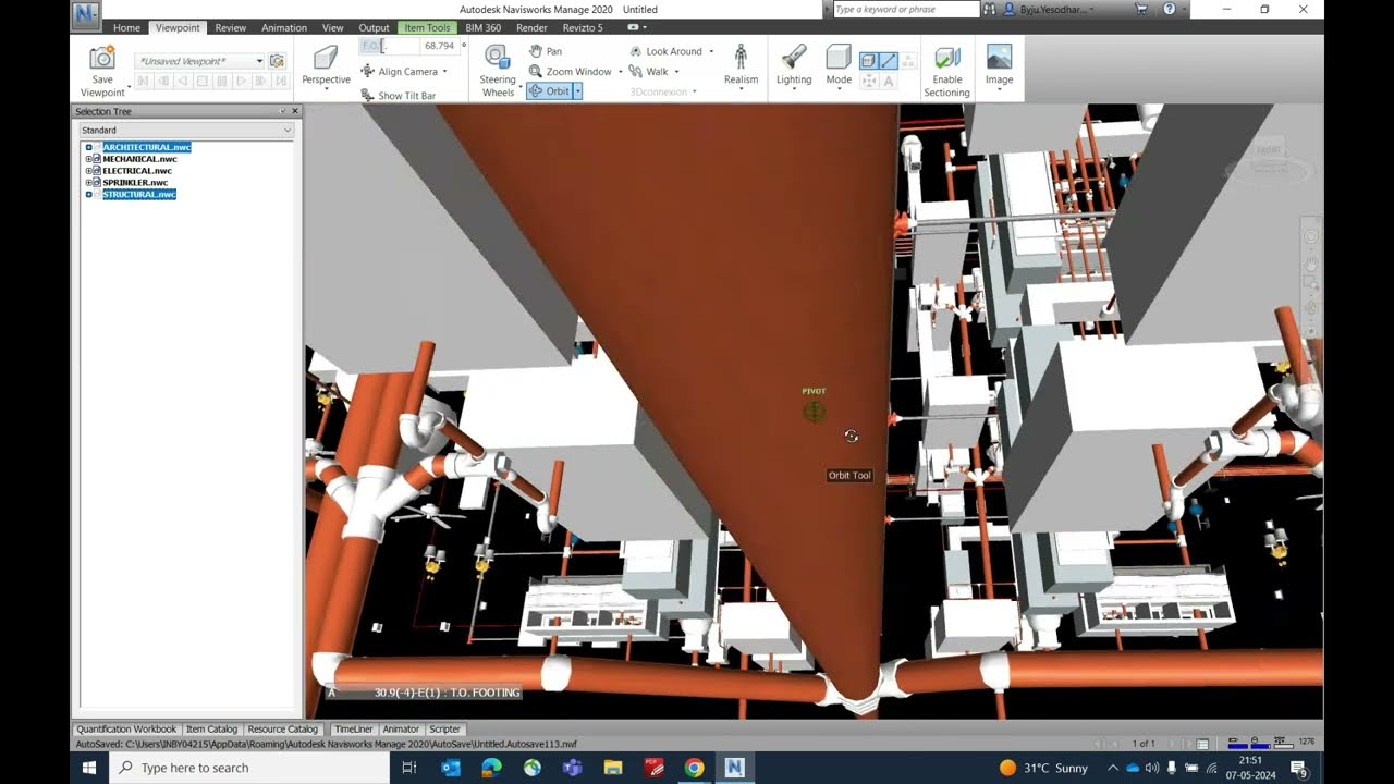 Navisworks view for Drainage pipe - YouTube