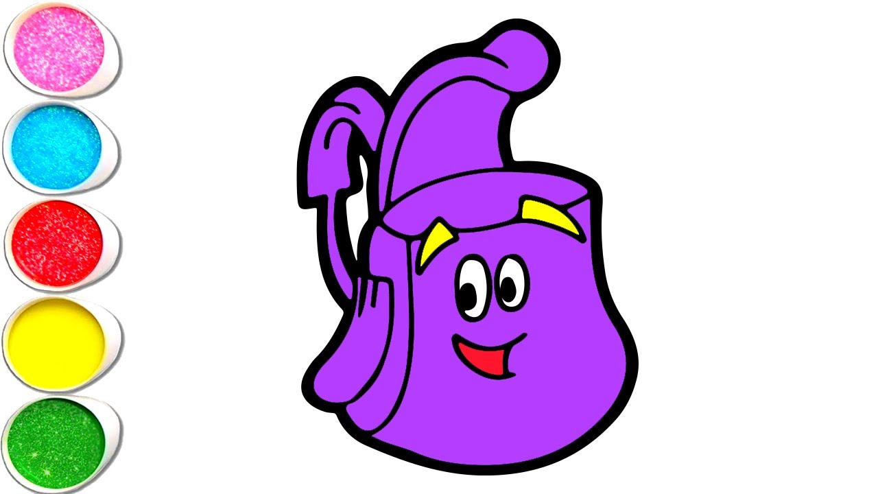 How To Draw Backpack | Painting & Coloring For Kids | Funny Drawing For ...