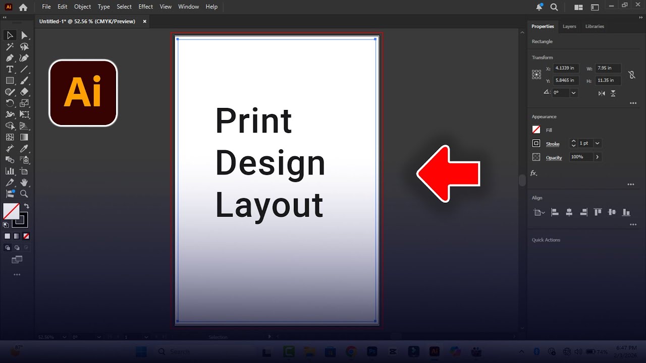 Print Template Layout Design in Adobe Illustrator 2026 - YouTube