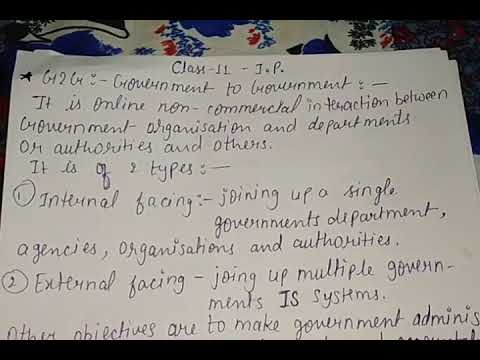 E governance: third model : G2G : government to government. - YouTube