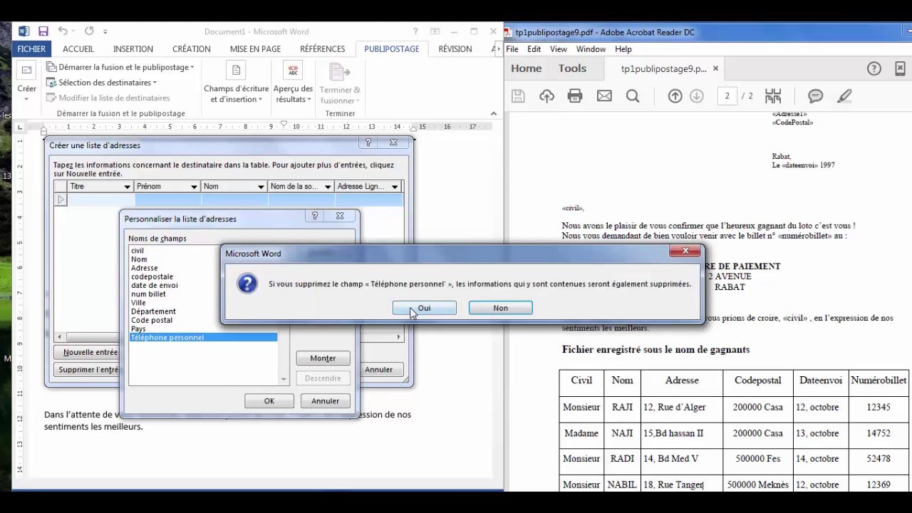 exmplee la lettre type sur word 2013 - YouTube