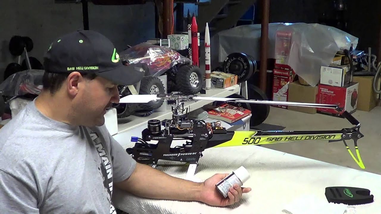 Sab goblin 500 main gear graphite lube - YouTube