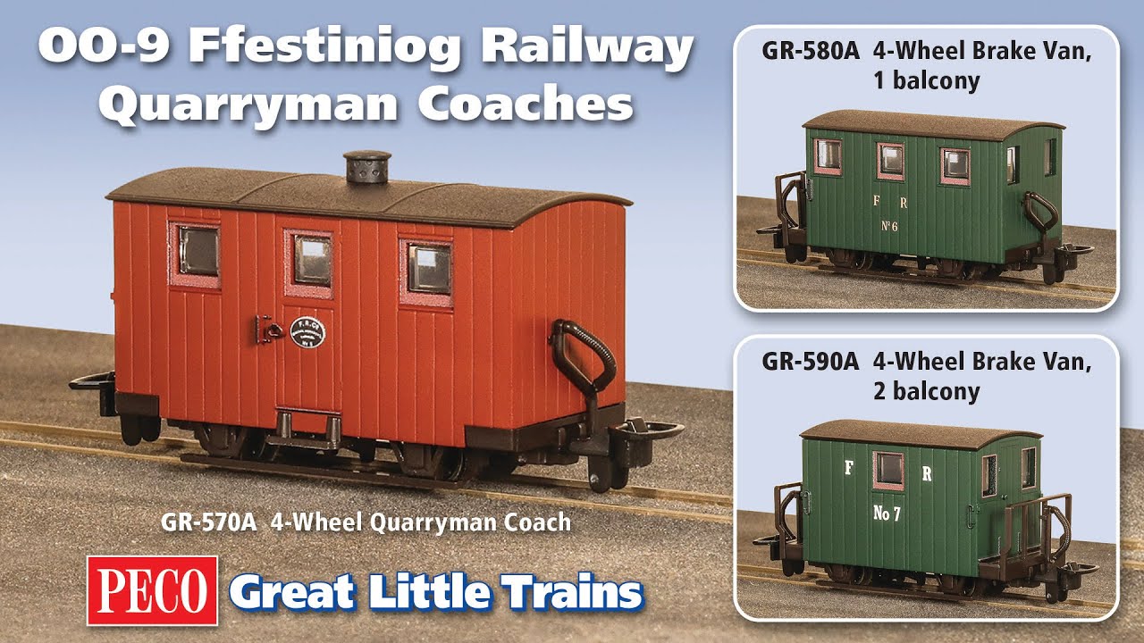 PECO Great Little Trains FR Quarryman Coaches in OO-9 - YouTube