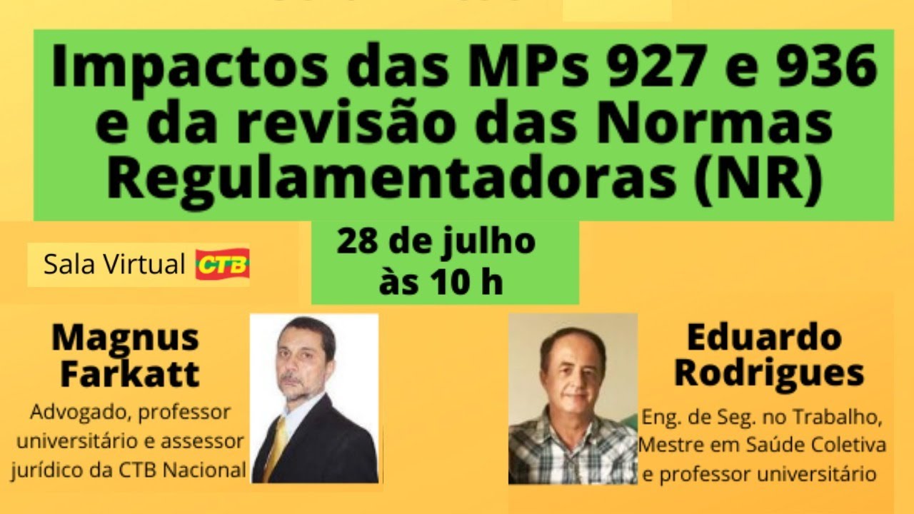 🔴 Live | Impactos das MPs 927 e 936 e da revisão das NRs (Normas ...