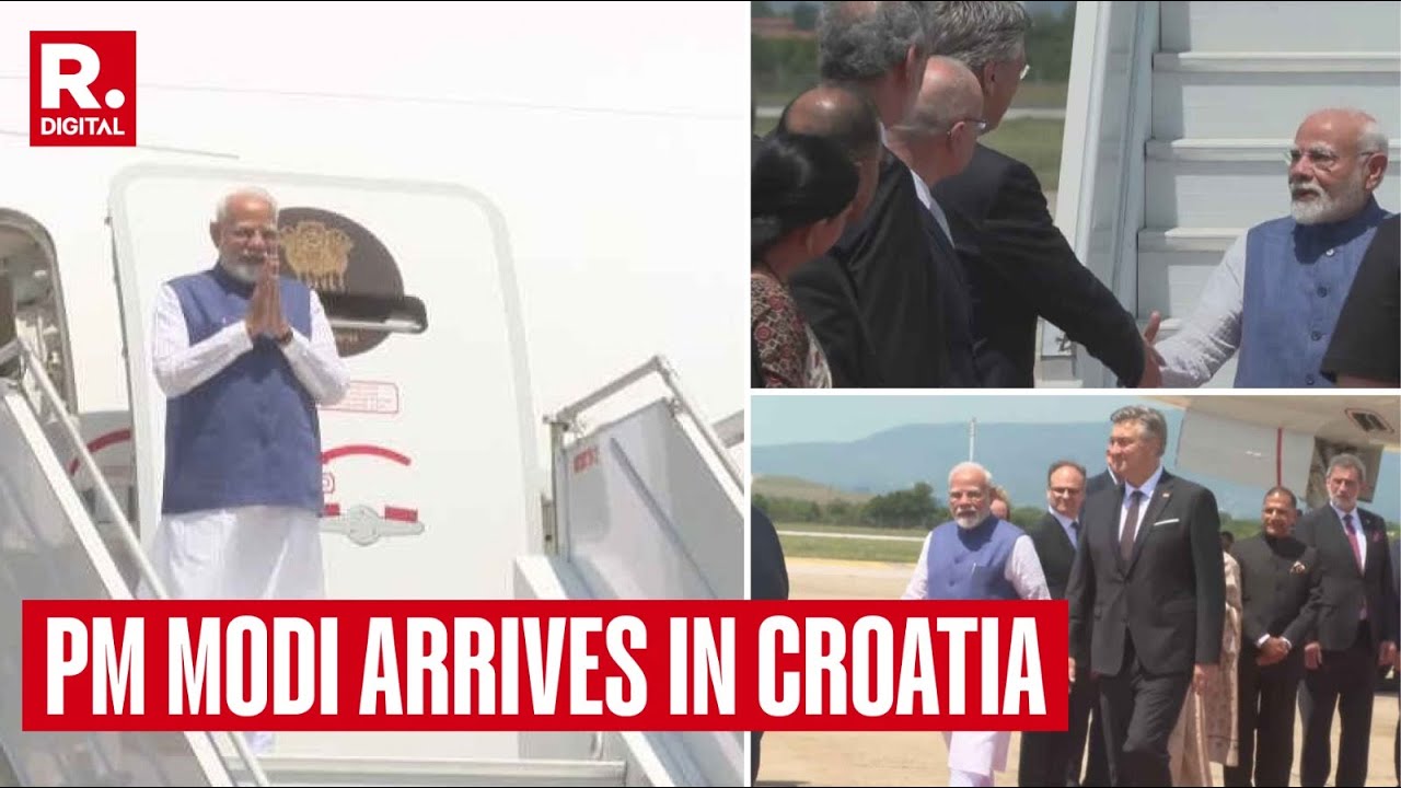 PM Modi Arrives In Croatia, Received By Croatian PM At Zagreb Airport ...