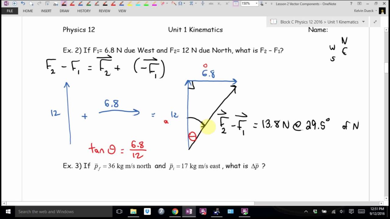 Physics 12 U1L2 Vector Components - YouTube