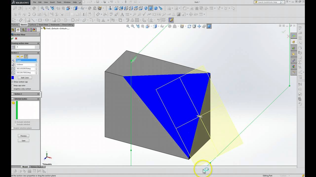 Solid block Oblique surface SolidWorks. - YouTube