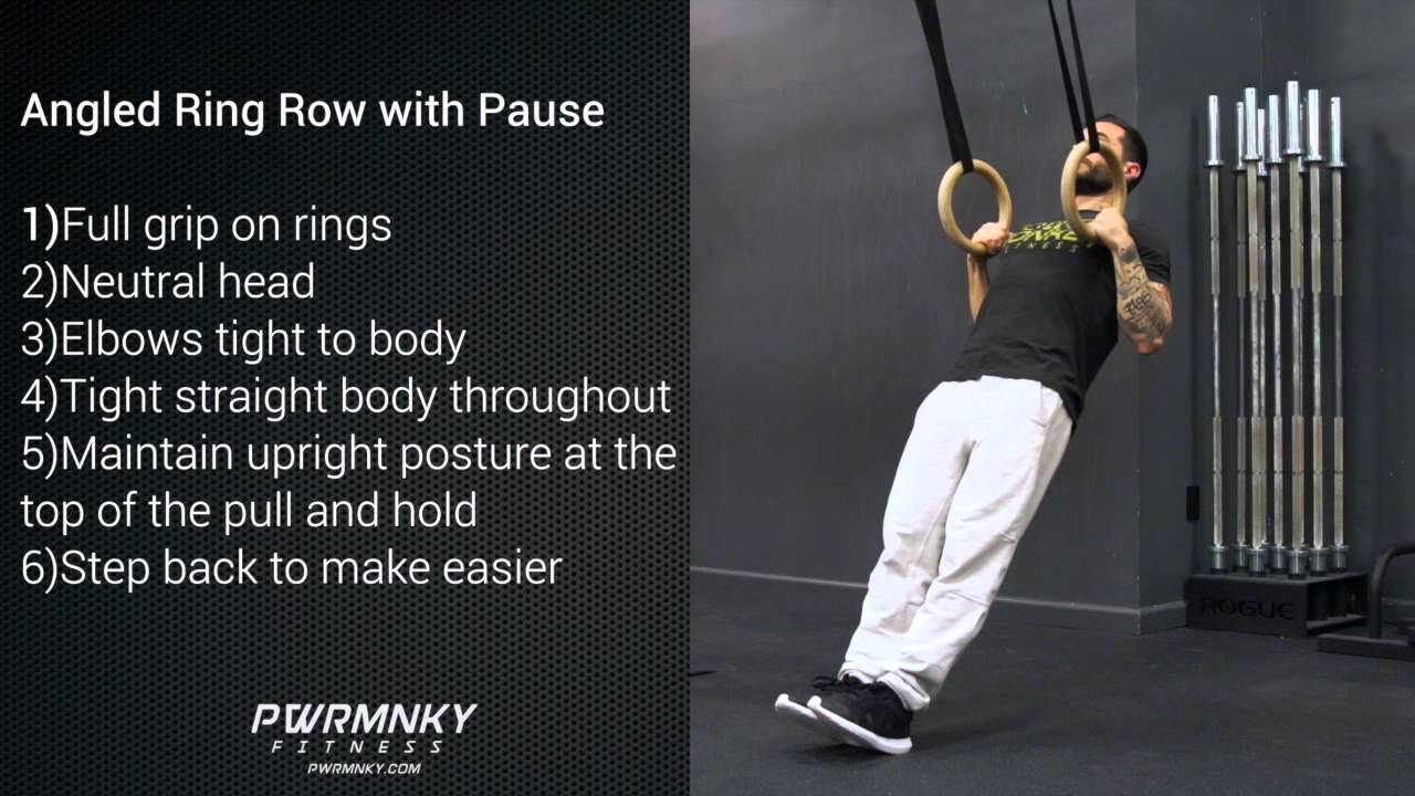 MONKEY METHOD Angled Ring Row with Pause - YouTube