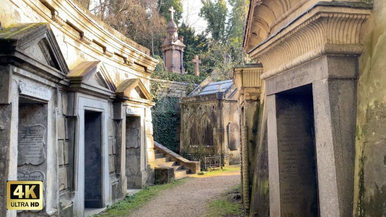 🇬🇧 LONDON Highgate Cemetery/Walking Tour in Winter Sunshine🎚George ...