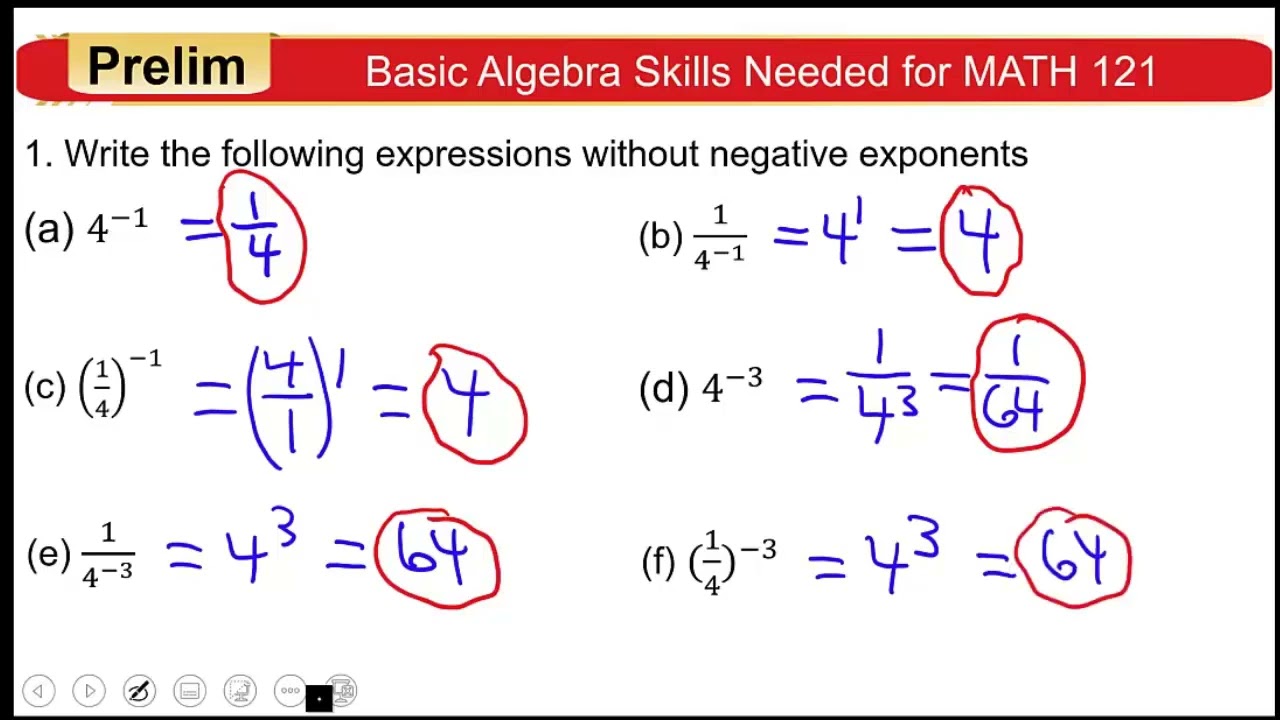 M121 Basic Algebra Skills F22 - YouTube