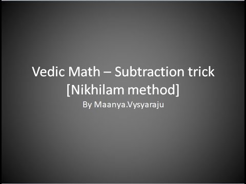 Vedic Math’s –Nikhilam method- #5 - YouTube