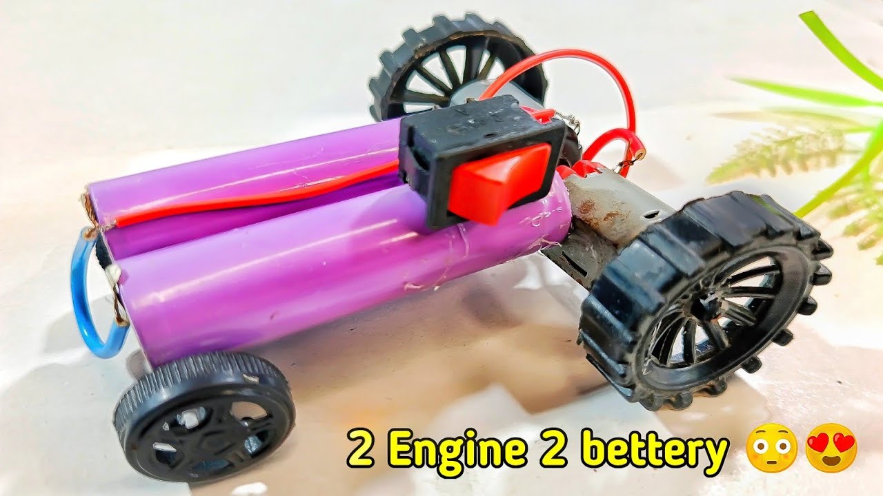 DIY HOMEMADE DOUBLE ENGINE DOUBLE BETTERY ELECTRIC TOY CAR / home made ...