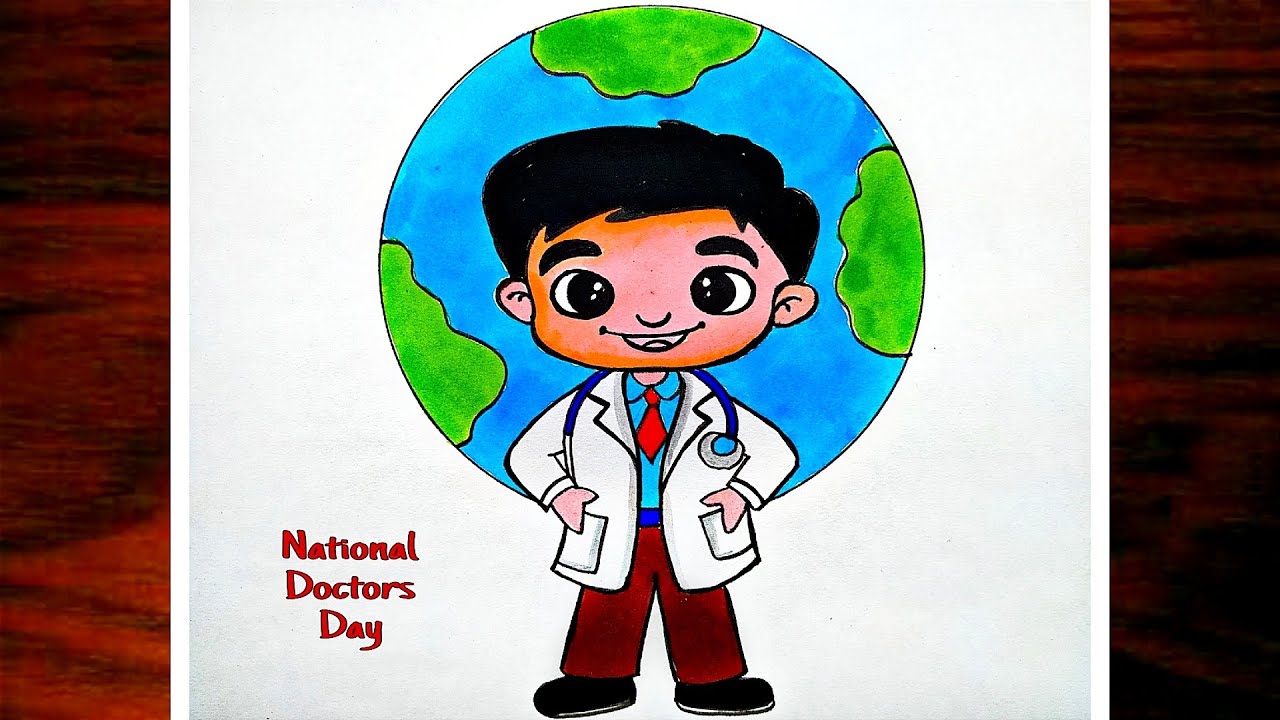 Doctor's Day Drawing Easy|National Doctor's Day Poster|How To Draw ...