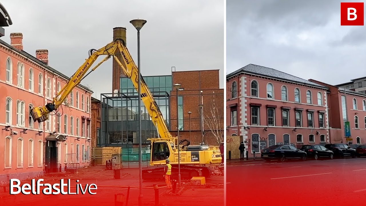 Demolition begins at UTV s former headquarters in Belfast - YouTube