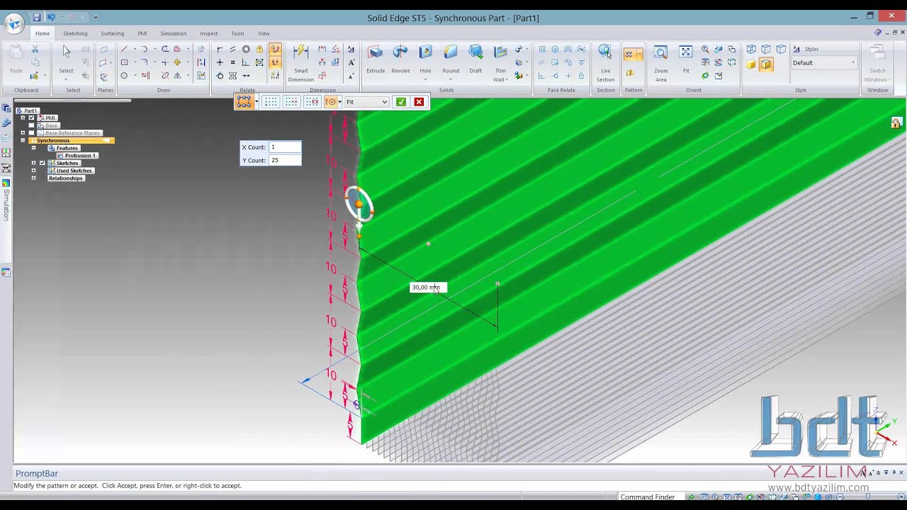 Solid Edge Pattern Seçenekleri - YouTube