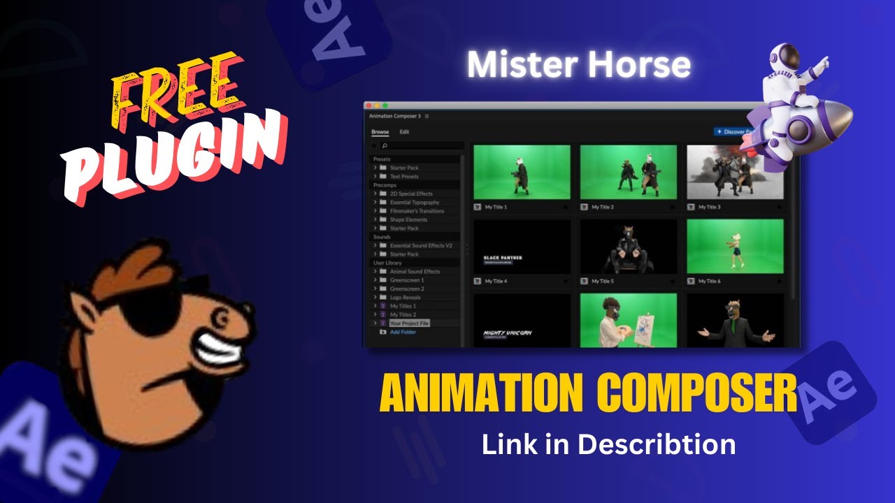 FREE PLUGIN for Adobe After Effect, Mister Horse Product #motiondesign #freeplugin #aftereffects ...