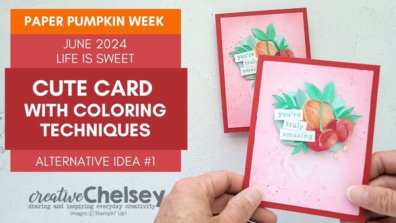 June 2024 Paper Pumpkin Alternate Card Idea 1 - Cute Card with Coloring ...