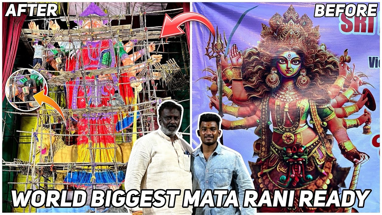 WORLD’S BIGGEST MATA RANI IS READY 🙏 ||bashapakaganesh|| #durgamaa # ...