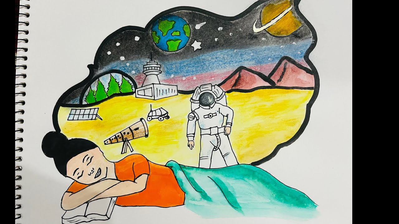 My Dream World drawing || how to draw my dream world with poster ...