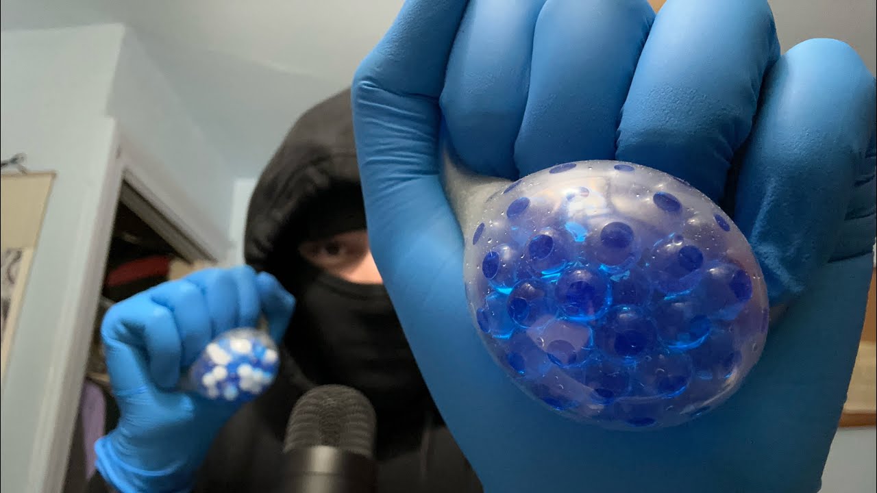 ASMR Squishy and Sticky Sounds/Triggers with Lotion, Gloves and Orbeez - YouTube