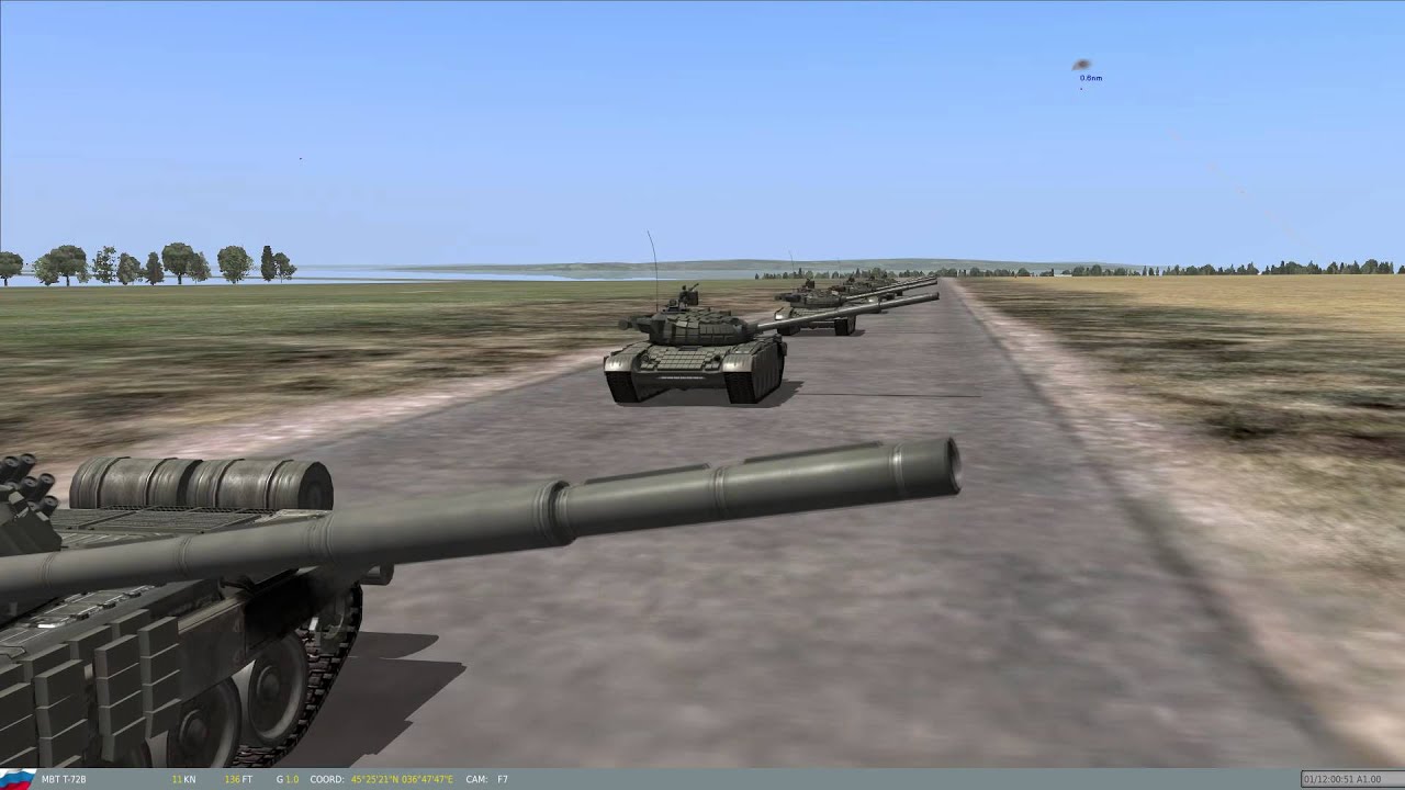 DCS, Mig 21, 4 x S-24 rocket recoil check on 6 T-72 tanks. - YouTube