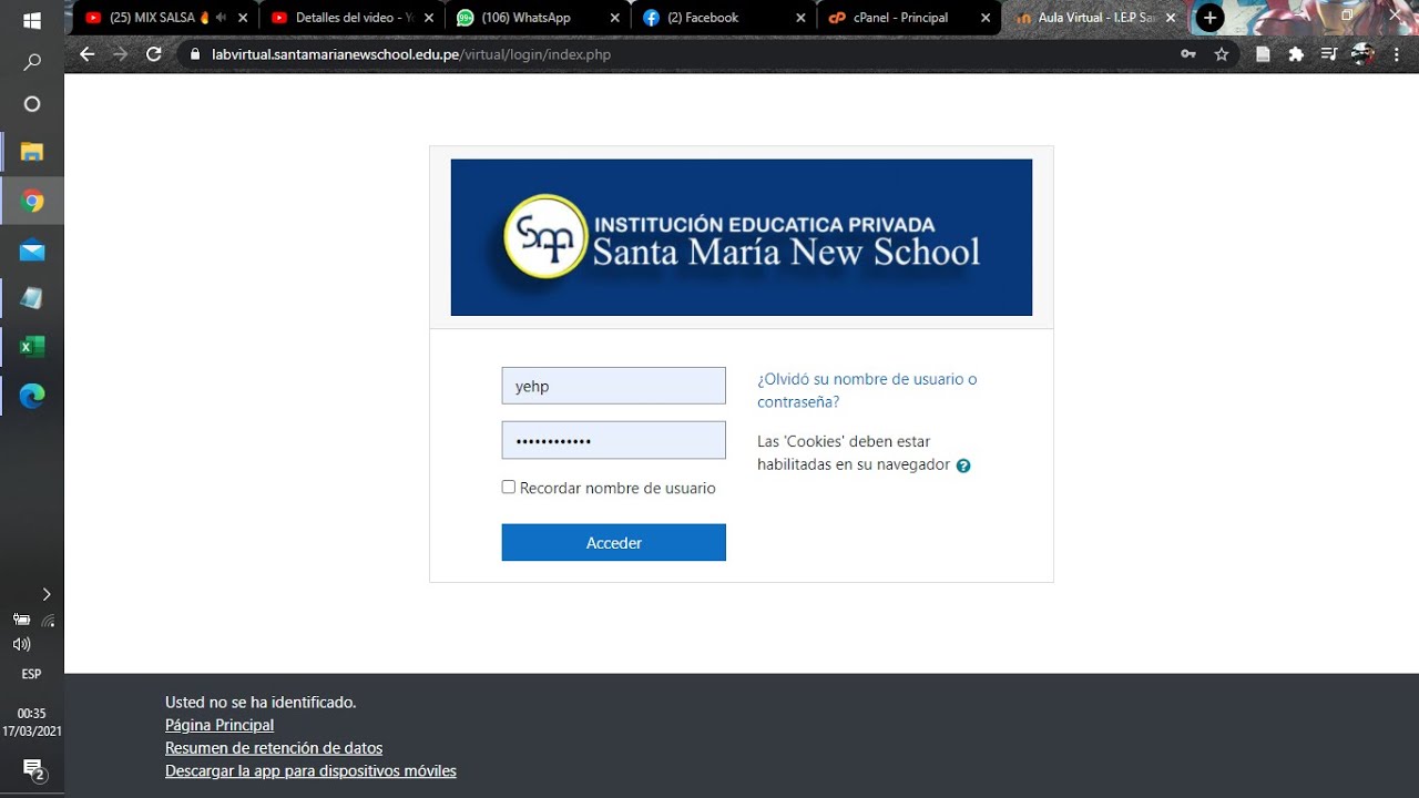 ¿Cómo ingresar a la plataforma Moodle? | Capacitación I.E.P Santa María ...