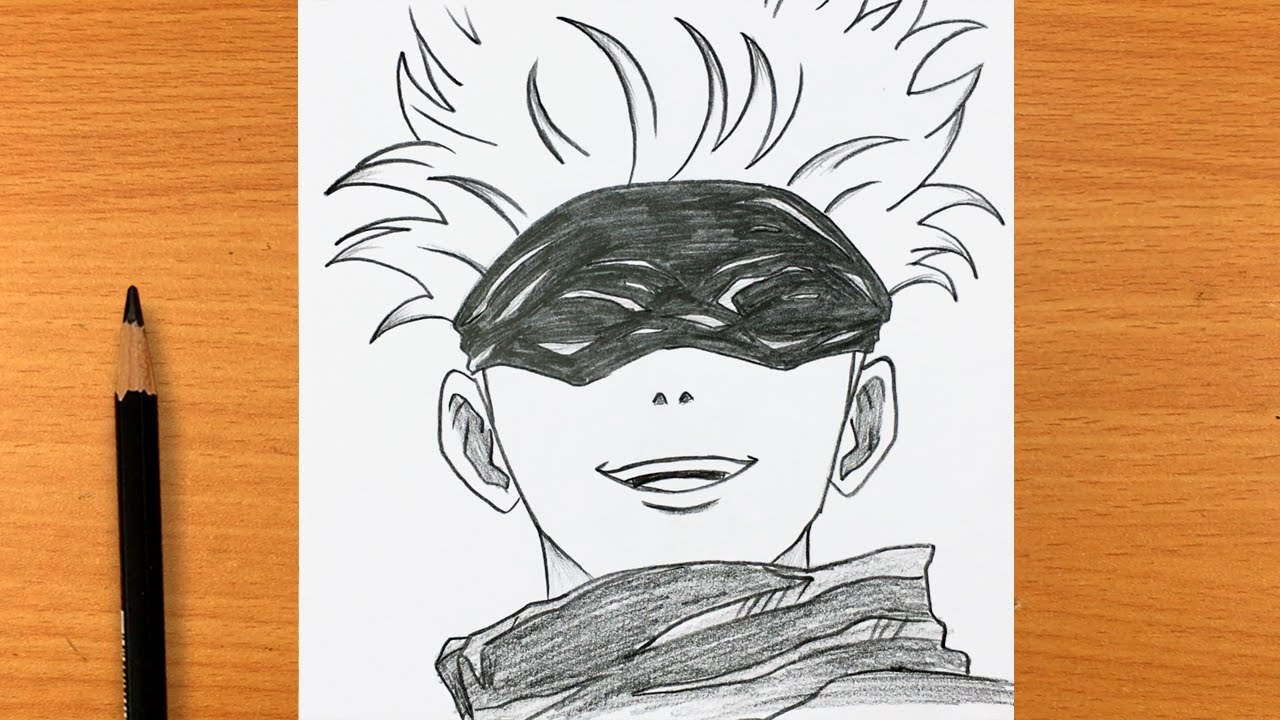 How to draw Gojo | Gojo Satoru drawing step by step | Easy Gojo drawing ...