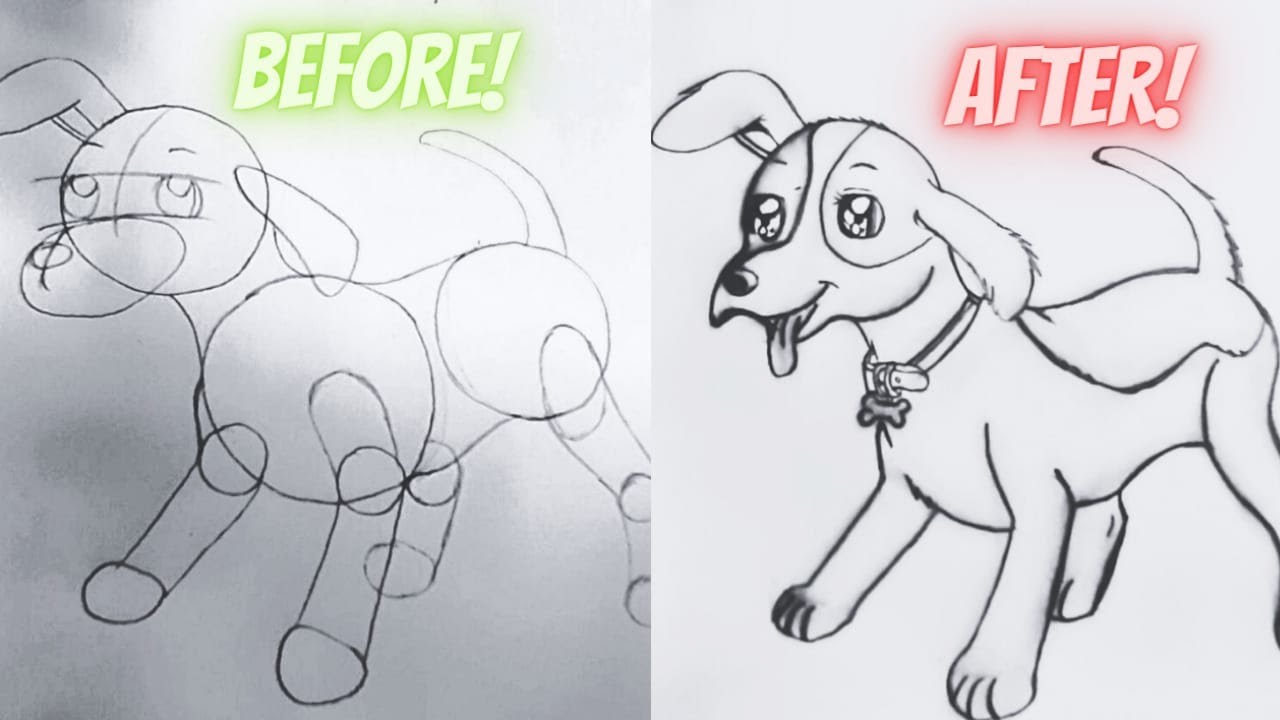 How to Draw A Manga Dog - Step By Step - YouTube