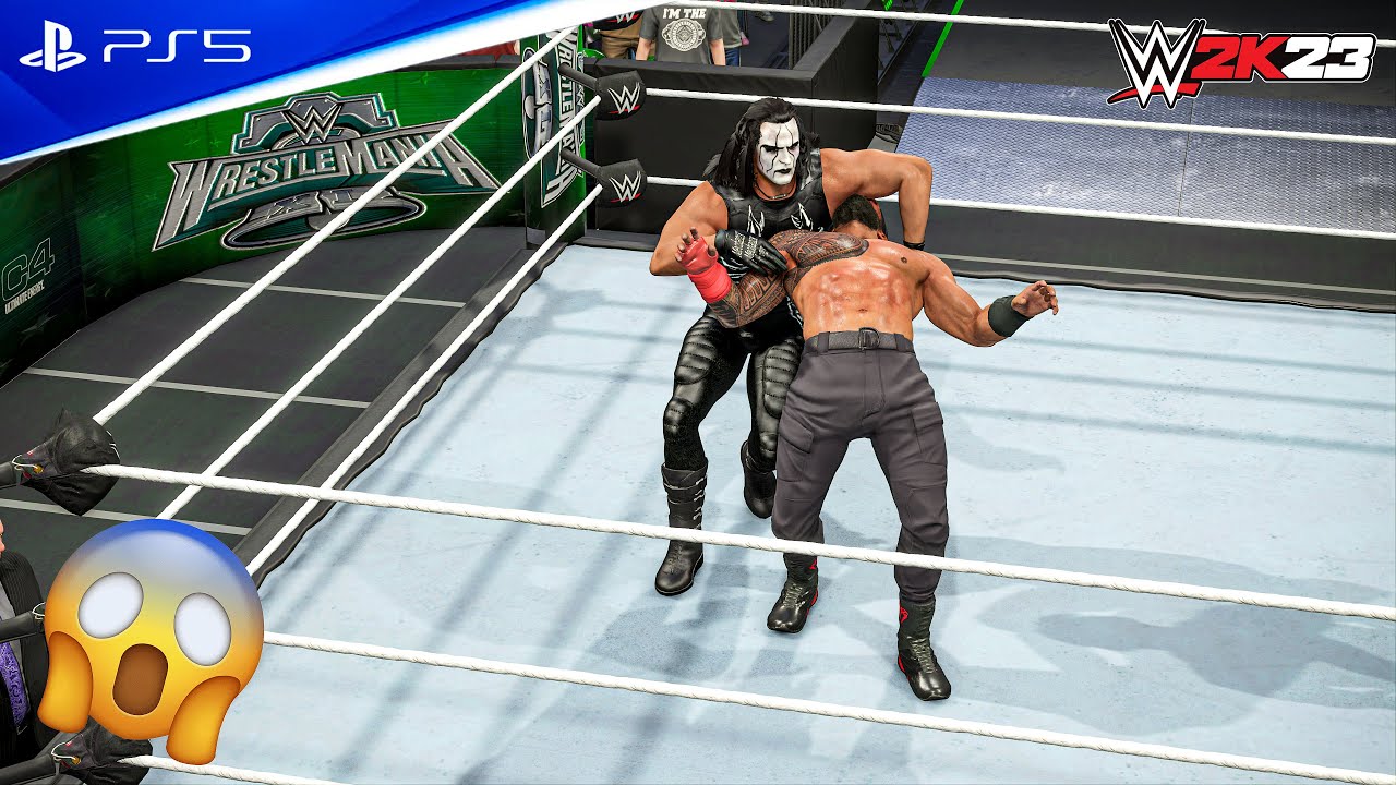 WWE 2K23 - Sting vs. Roman Reigns | Wrestlemania Main Event Match | PS5 ...