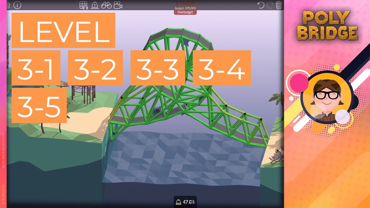Poly Bridge: Level 3-1, 3-2, 3-3, 3-4 dan 3-5 - YouTube