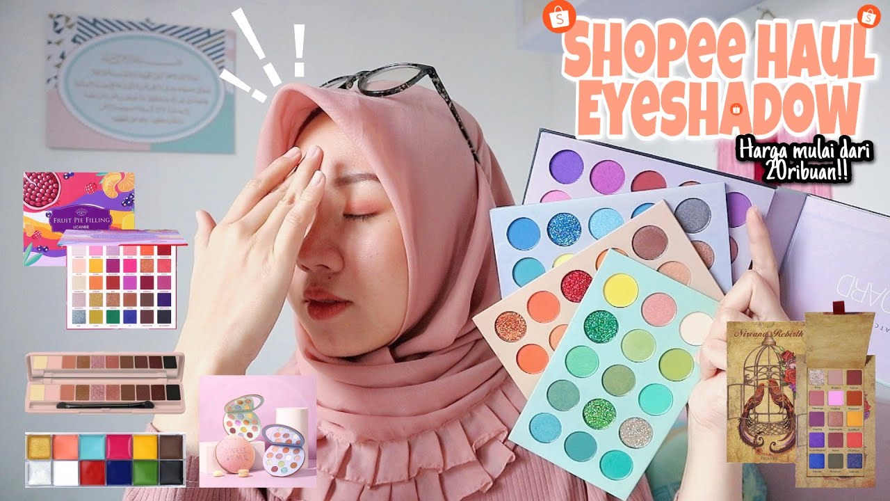 Shopee Haul Eyeshadow Palette START FROM 20RB an!! + Swatches ...