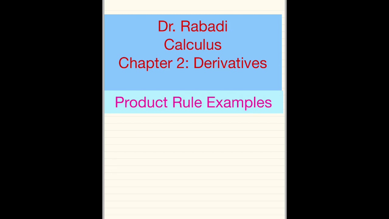 Calculus DERIVATIVE PRODUCT RULE EXAMPLES MADE EASY - YouTube