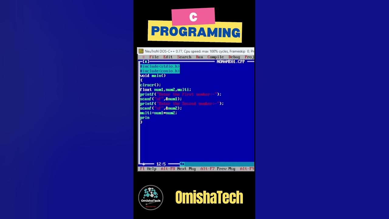 Multiplication Of Two Number Program In C C Programming Shorts Omishatech Clanguage Youtube