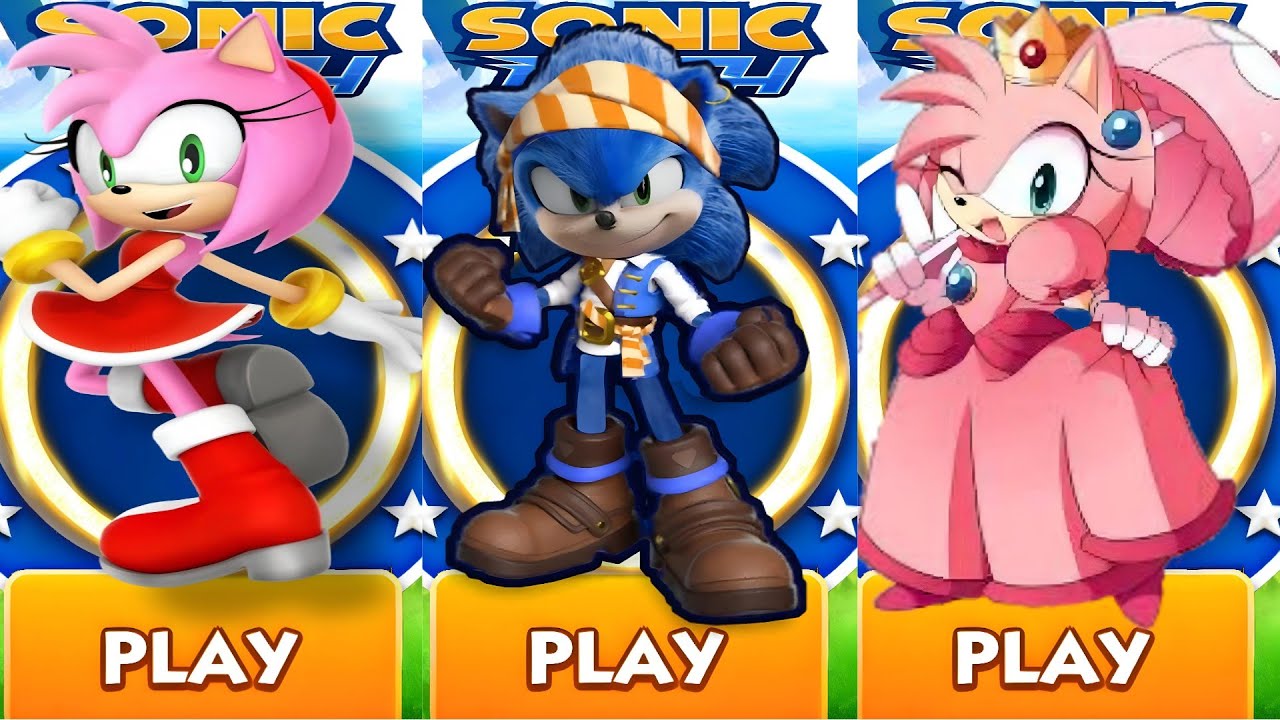 Sonic Dash - Amy vs Pirate Sonic vs All Star Amy - All Characters ...